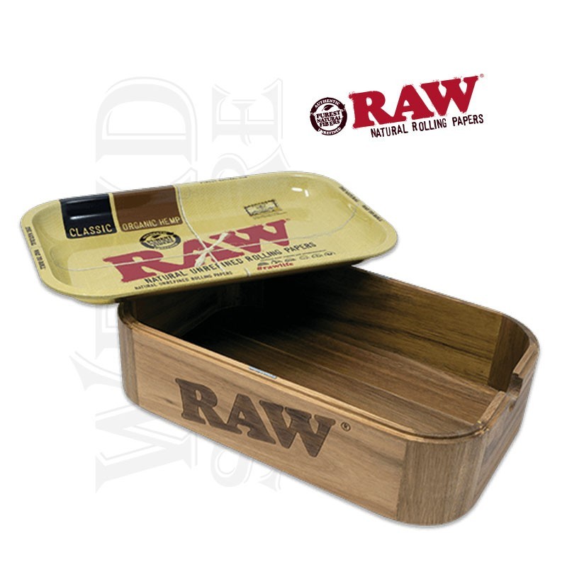 Cache Box RAW | Boîte de rangement en bois avec plateau intégré